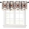 Amazon.com: Aztec Patterned Print Valance,Brown Retro Geometric Pattern ...