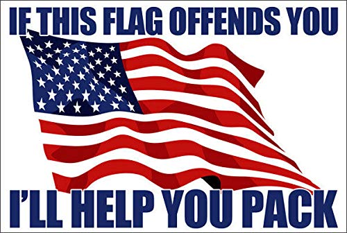 Amazon.com: JR Studio 3x5 inch USA If This Flag Offends I'll Help Pack ...