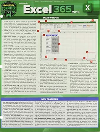 Microsoft Excel 365 - 2019: A Quickstudy Laminated Sotware Reference ...