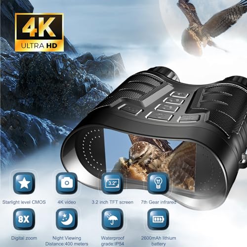 Snapklik.com : Full Color Night Vision Goggles, 4K Starlight Infrared ...
