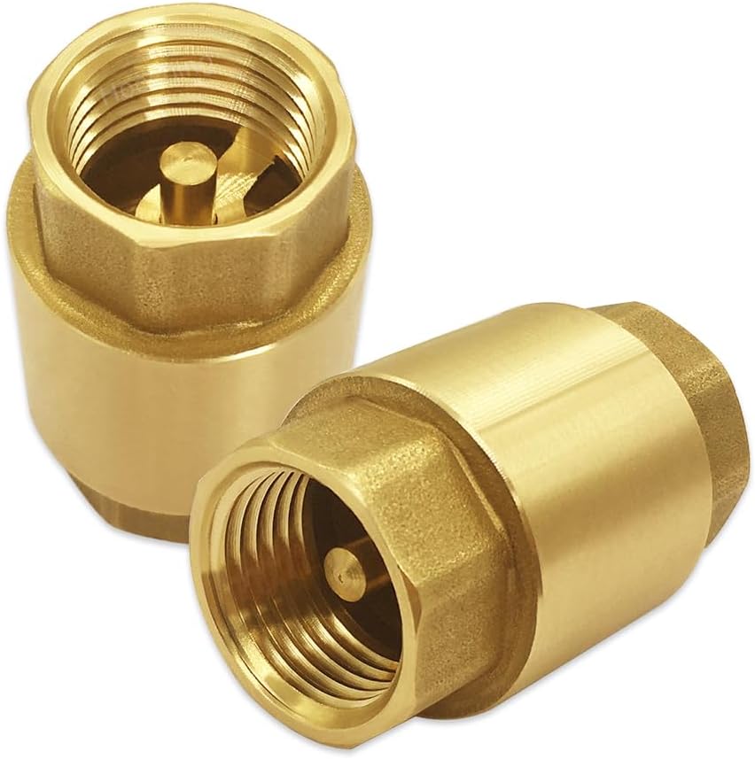 Amazon.com: Brass Check Valve 1/2", 2PCS One Way Spring Check Valves In ...