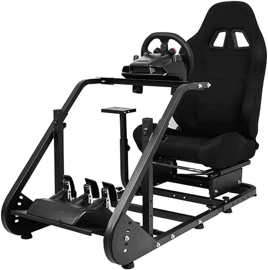 Buy Dardoo Gaming Simulator Cockpit Adjustable with Blackseat Racing ...