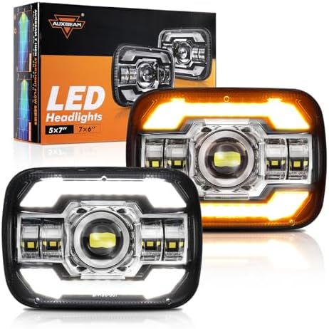 Amazon.com: Auxbeam 5x7 7x6 LED Headlights with DRL & Turn Signal High ...