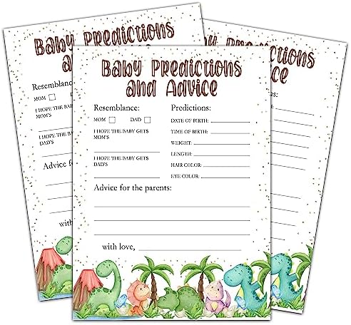 Amazon.com: Baby Shower Games for Boys Girls, Dinosaur Baby Predictions ...