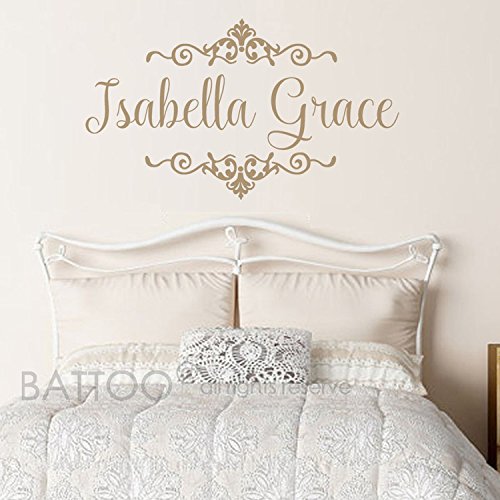 Amazon.com: BATTOO Baby Girls Name Wall Decal with Beautiful Shabby ...