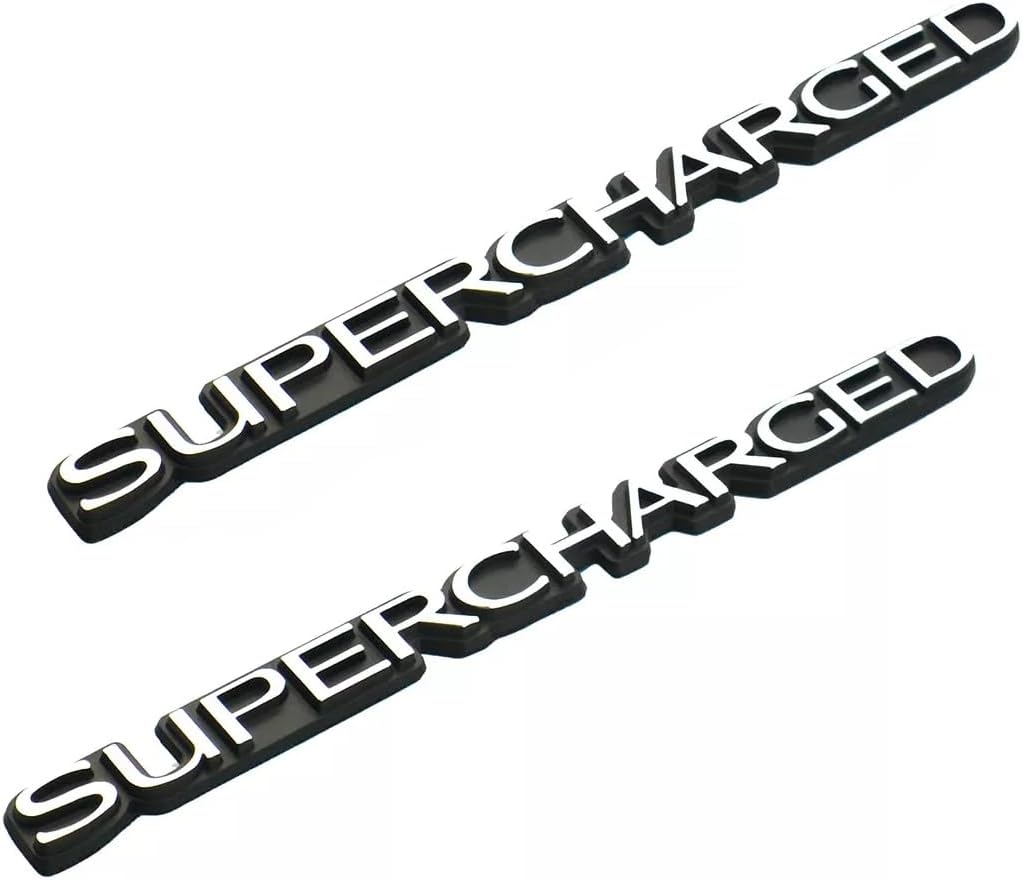 Amazon.com: 2Pc Supercharged Emblem Aluminum Sticker Decal Nameplate ...