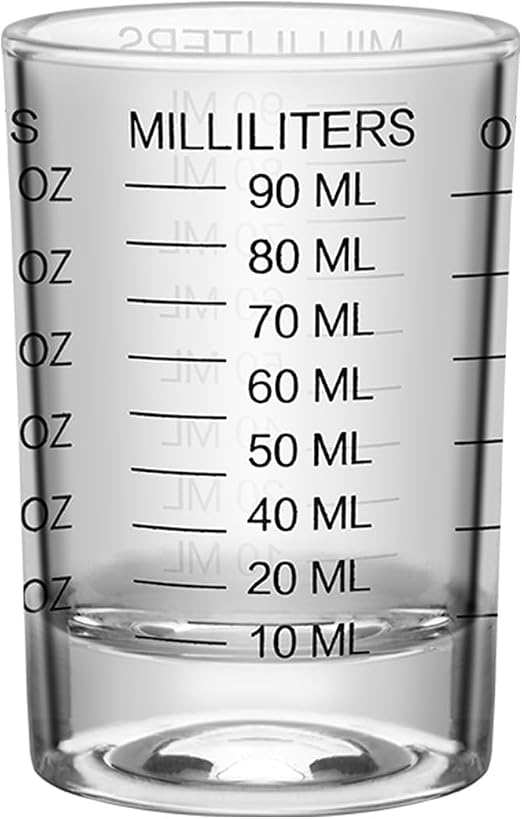 Amazon.com | 1Pc Shot Glass Measuring Cup 3 Ounce/90ML Liquid Heavy ...