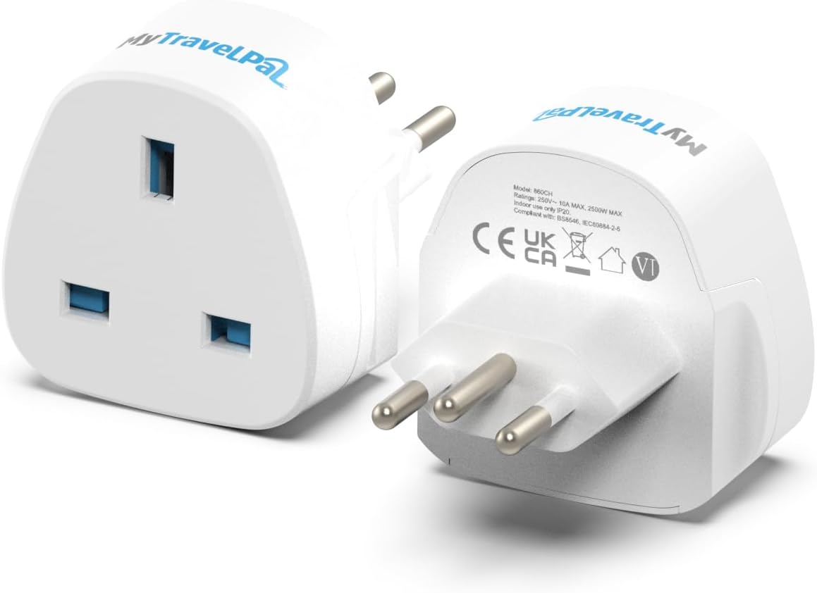 Switzerland Plug Adapter, Swiss Plug Adaptor – UK to Swiss Plug Adaptor ...