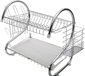 Amazon.com: KAW Dish Rack, 2 Tier Multifunctional Dish Drainers ...