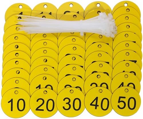 Amazon.com : ONLYKXY 1-50 Number Tags Plastic Numbered Marking ...