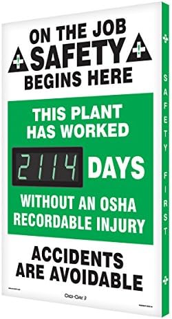 Amazon.com: Yellow Safety®, Days Without Incident Electric Sign,11"x15 ...