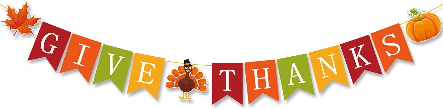 Amazon.com: Thanksgiving Burlap Banner Give Thanks Linen Bunting Banner ...