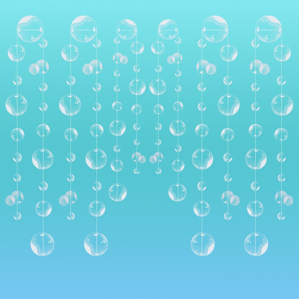 6 Pcs White Bubble Garlands Decorations, PVC Mermaid Birthday ...