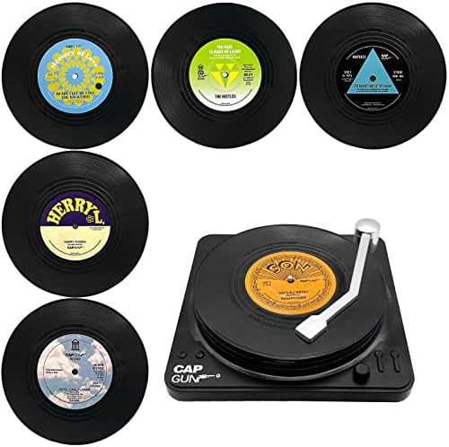 TRIXES Set of 6 Vinyl Record Retro Music Coasters - Table Top ...