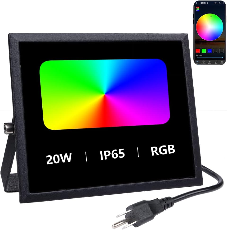 Reflector Led, Proyector LED Inteligente RGB de 20 W, Focos Decorativos ...