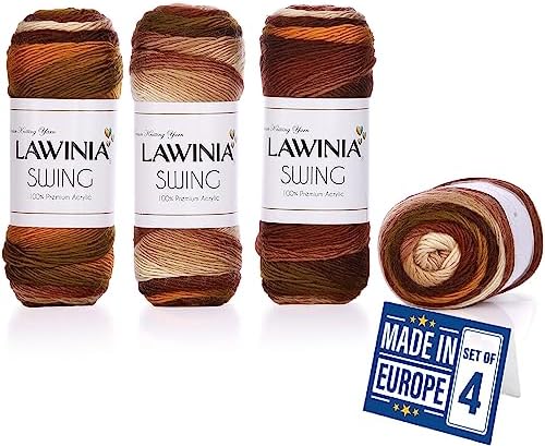 LAWINIA - Swing Multi Coloured Wool, Acrylic 100, Pack of 4 x 100g ...