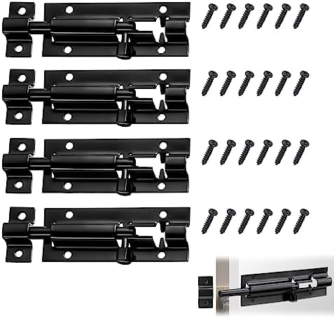 2 Pack 3 Inch Barrel Bolt Lock, Heavy Duty Slide Latch Lock, Security ...