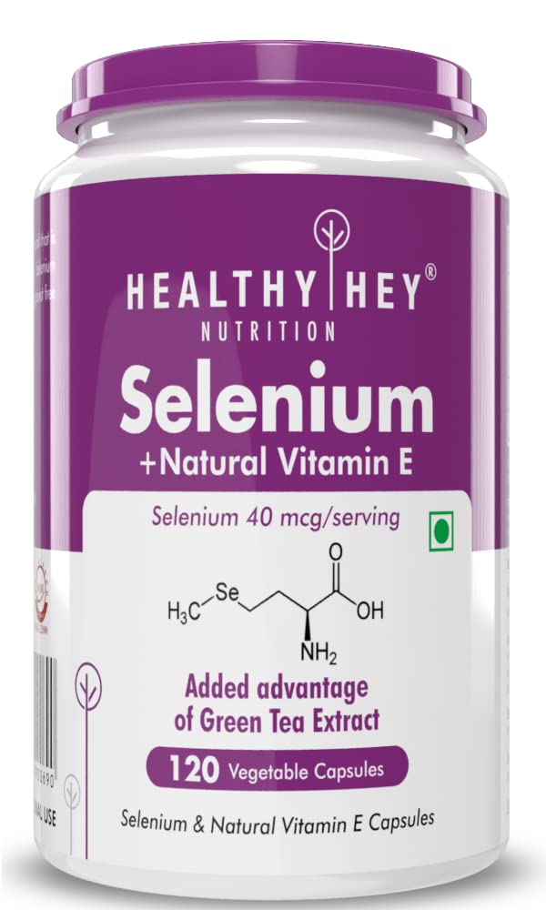 HealthyHey Nutrition Selenium plus Natural Vitamin E, Supports Optimal ...