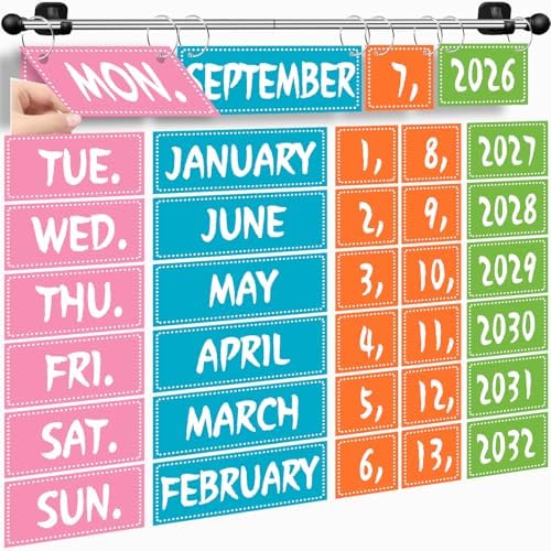 Amazon.com: Flip Calendar for Classroom, Magnetic Rod for Classroom ...