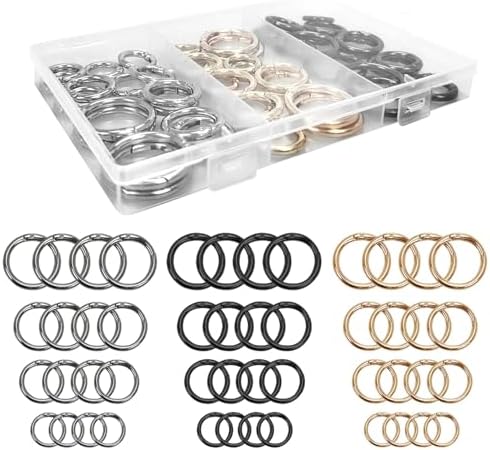 48 Pcs Spring Gate O Ring Round Carabiner Snap Clip 20mm,24mm,27mm,33mm ...