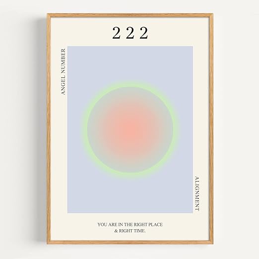 Amazon.com: Geetez 222 Angel Number Poster, Aura Posters, Angel Number ...