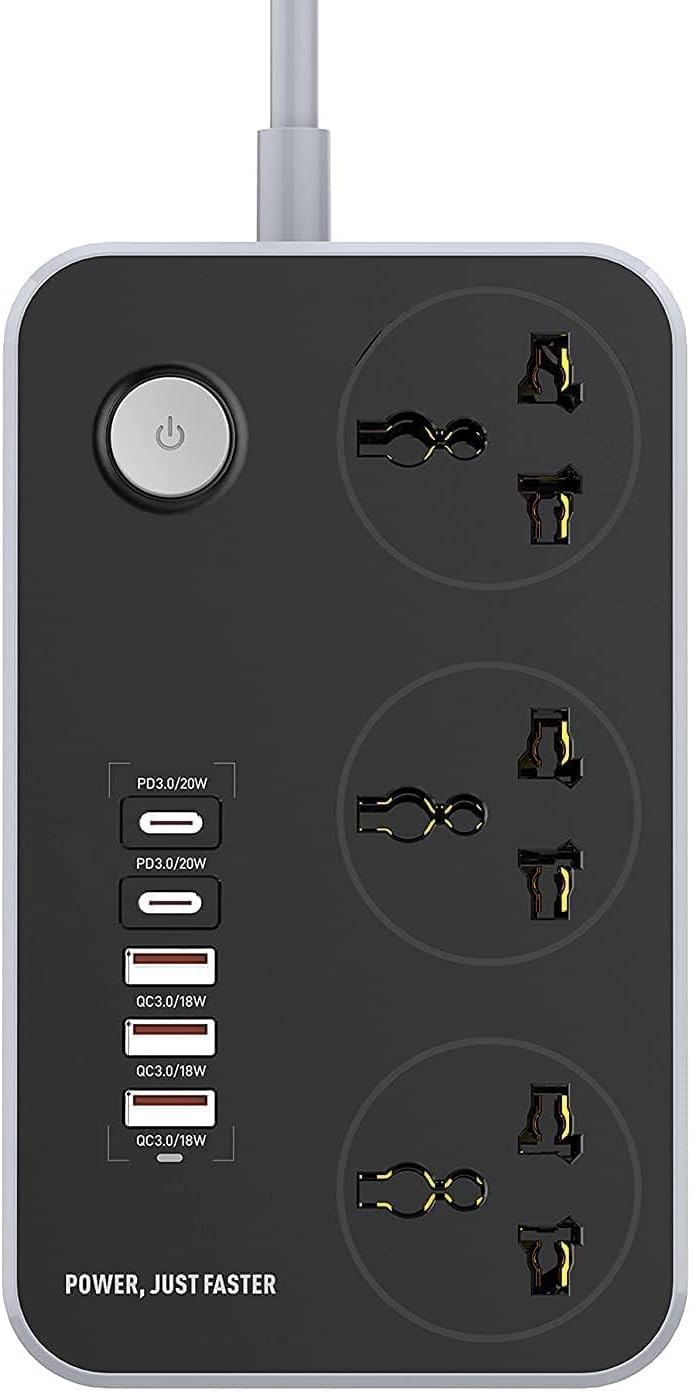 Buy Extension Board Power Strip with 20W Fast PD Type C 2500W 10A ...