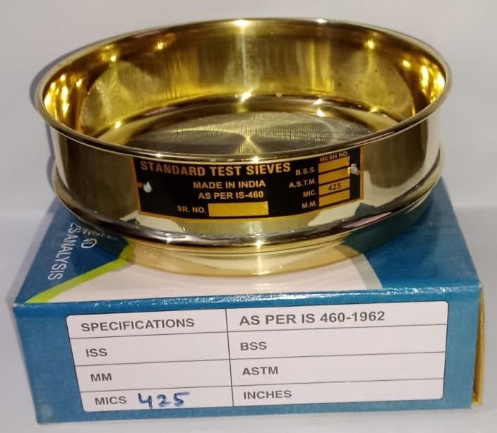 Test Sieve 8 inch (Diameter 200 mm) 425 Micron Stainless Steel Mesh ...