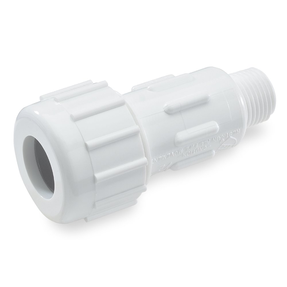 King Brothers Inc. CPA-1500 PVC Male Compression Adapter, White, 1 1/2 ...