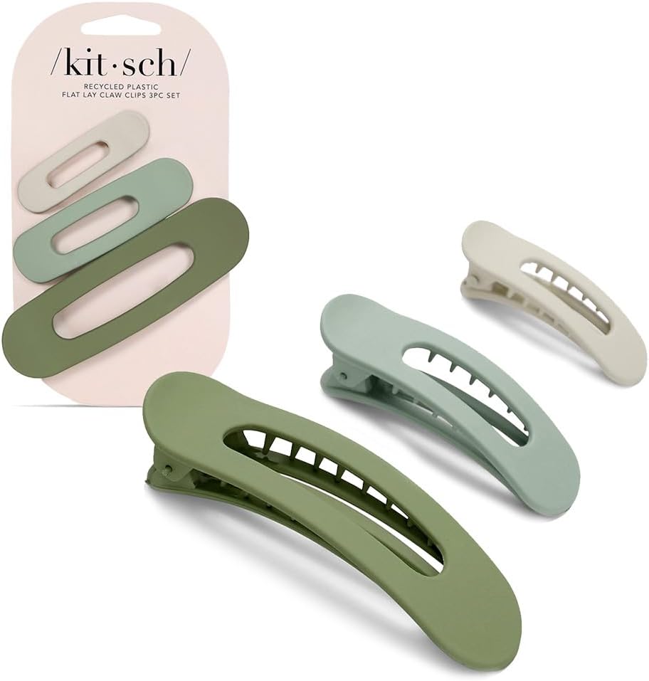 Amazon.com : Kitsch Flat Hair Clips - Stylish Lay Down Claw Clips for ...