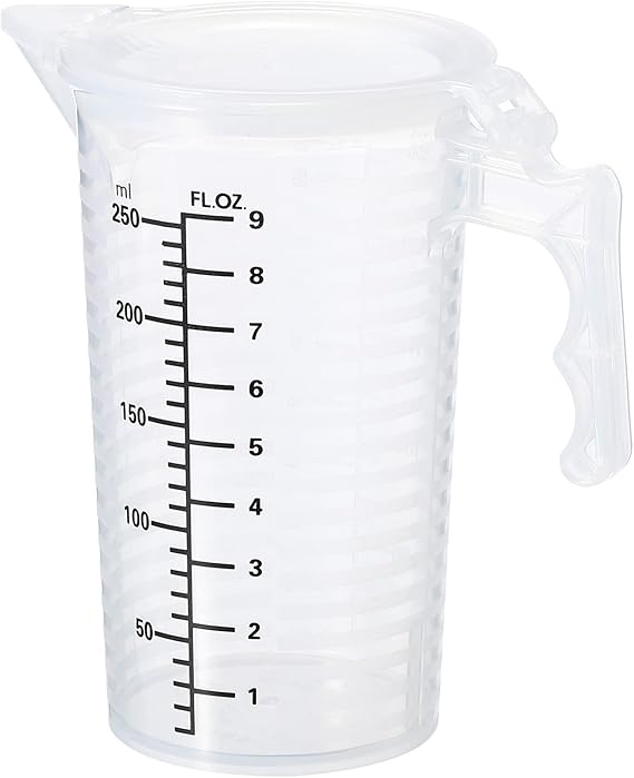 Amazon.com: PATIKIL Graduated Beaker, 250ml PP Plastic Liquid Measuring Cup Double Sided Black ...