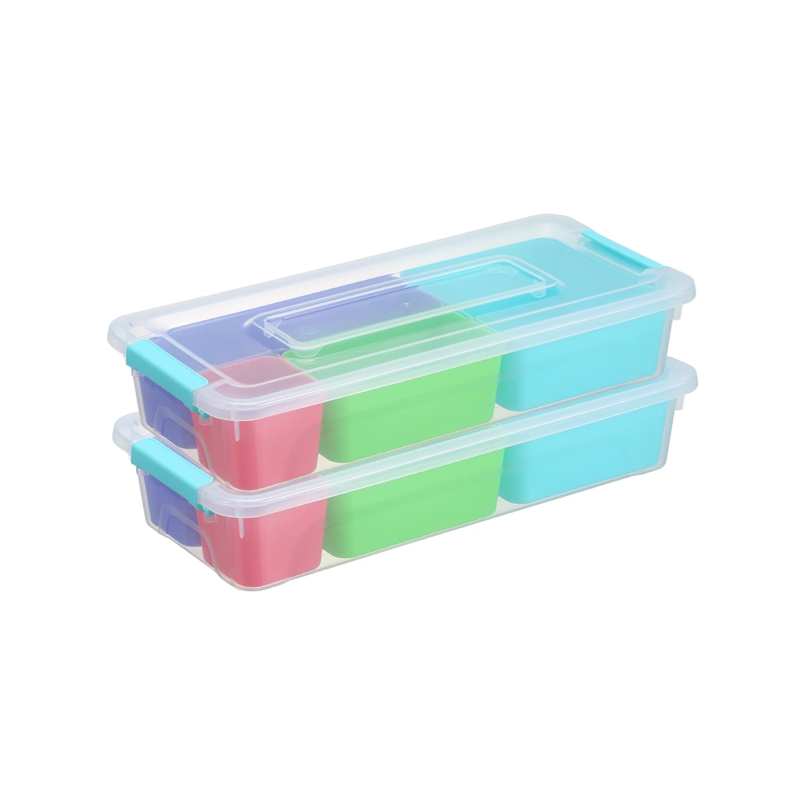 Amazon.com: Naivees 2 Pack Storage Organizer with Divider Plastic ...