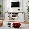 Amazon.com: OKD 75" Farmhouse TV Stand for TVs Up to 85 Inches, Large Rustic Entertainment ...