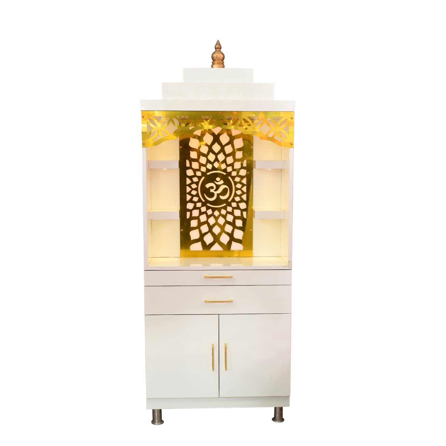 White Wooden Pooja Mandir For Home And Office Wooden Temple ...