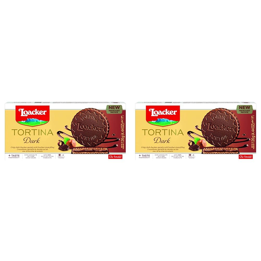 Loacker Tortina Biscuits, Dark Chocolate Hazelnut Flavour, Box of ...