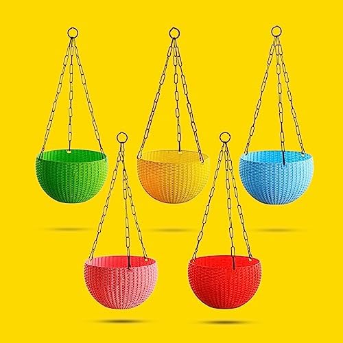 Kraft Seeds by 10CLUB Euro Hanging Planters - 5 Pcs (7 Inch, Multicolor ...