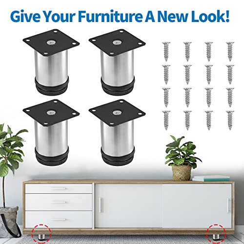 Snapklik.com : Masendelk 3 Inch Metal Furniture Legs Stainless Steel ...