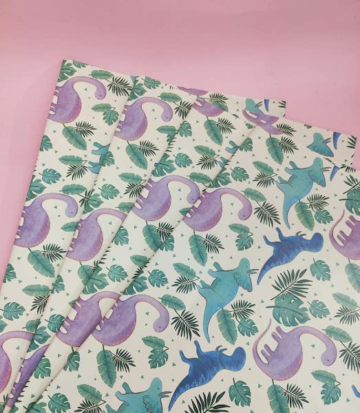 AMANVANI (10 sheets) Dinosaur Gift Wrapping Paper for Boys Cartoon Gift ...