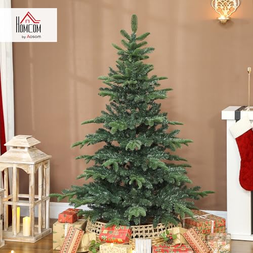 HOMCOM 5ft Artificial Christmas Tree with Realistic Tips, Wide Shape ...