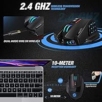 UtechSmart Venus Pro RGB Wireless MMO Gaming Mouse, 16,000 DPI Optical ...