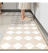 Amazon.com: VivaNest Black Checkered Grid Checkerboard Kitchen Rug Sets ...