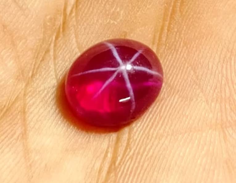 Buy queenslands Pure original Star Ruby Stone Manik Gemstone Lab Certified 6.15 Carat 6.70 Ratti ...