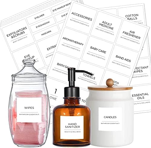 36 x Essential Collection Labels for Jars - Contemporary Printed White ...