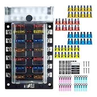 Amazon.com: AMOMD 12 Way 12/24/32 Volt Detachable all-in-one Fuse Box ...
