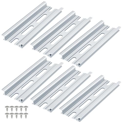 Snapklik.com : 6 Piece Aluminum DIN Rails, 4 Inches Long, 35mm Wide, 7 ...