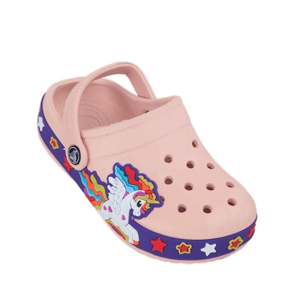 Buy Yellow Bee Comfortable Unicorn Clogs for Girls, Peach, 1, 7.5-8 ...