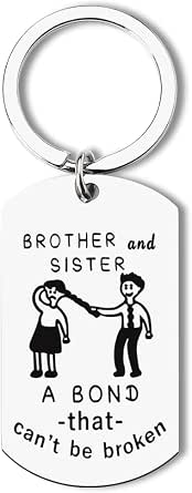 Funny Brother Sister Keychain Gift for Men Big Little Brother Gift from ...