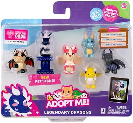 Amazon.com: Adopt Me Legendary Dragons 6 Figure Pack - Online Game ...