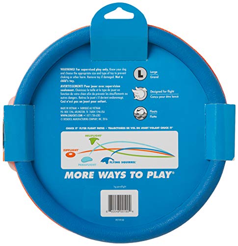 Chuckit! Paraflight Dog Toy Floating Flying Disc Fetch Play Tossing ...