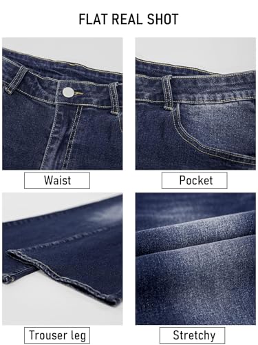 SQIQY Stretchy Bootcut Jeans for Women Plus Size High Rise Boot Cut ...