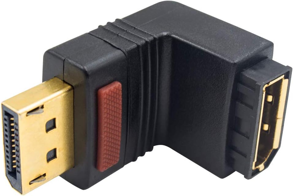 Poyiccot DP to DP Adapter, 90 Degree Up Angle Displayport Male to ...